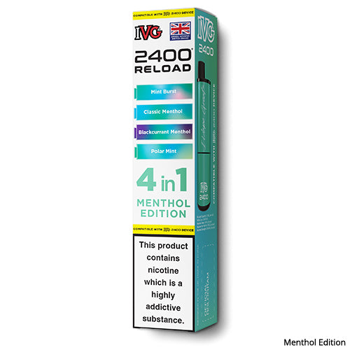 IVG 2400 Menthol Edition Pod Refills | 4 Flavours in One | 2 for £14 ...
